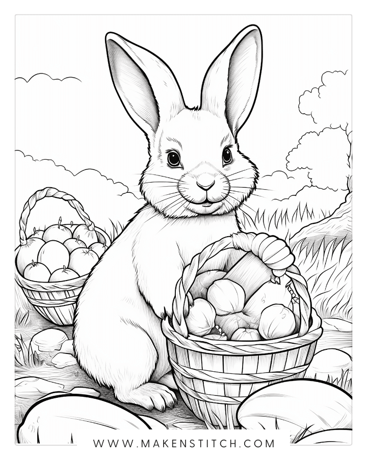 Bunny Coloring Pages - Makenstitch