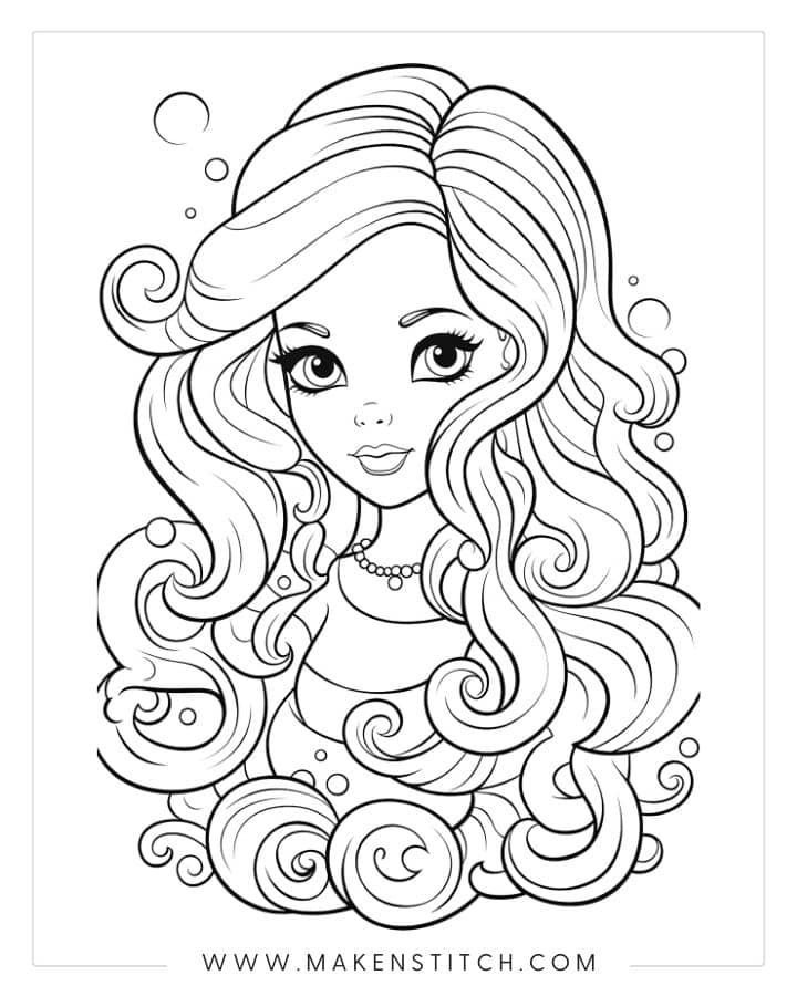 Princess Coloring Pages - Makenstitch