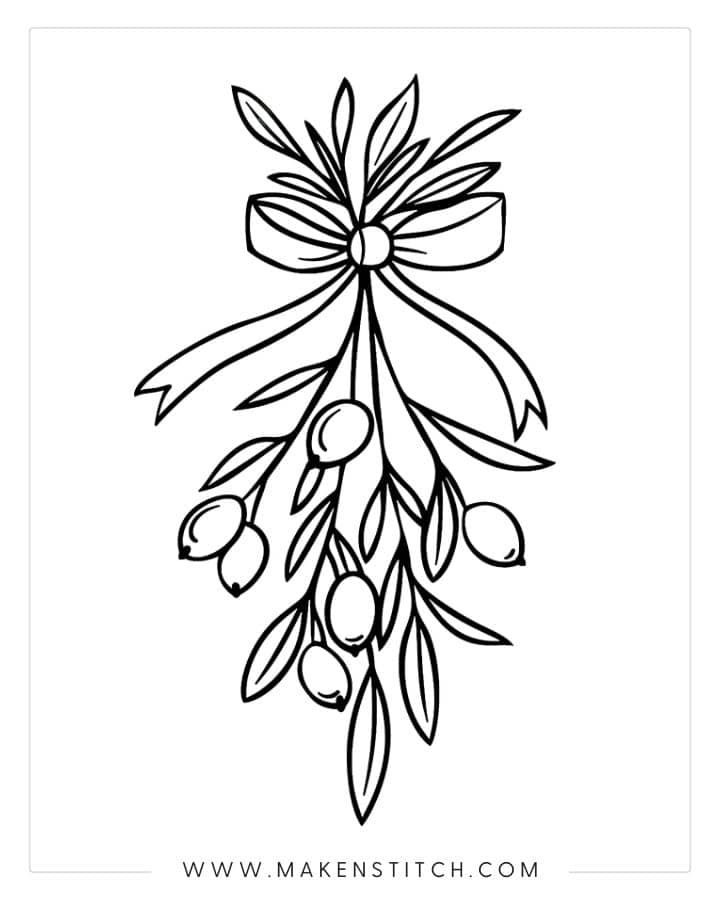 Mistletoe Coloring Pages - Makenstitch