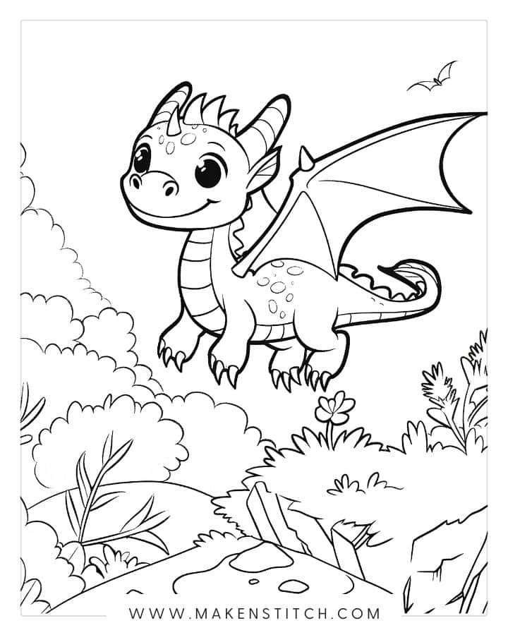 Dragon Coloring Pages - Makenstitch