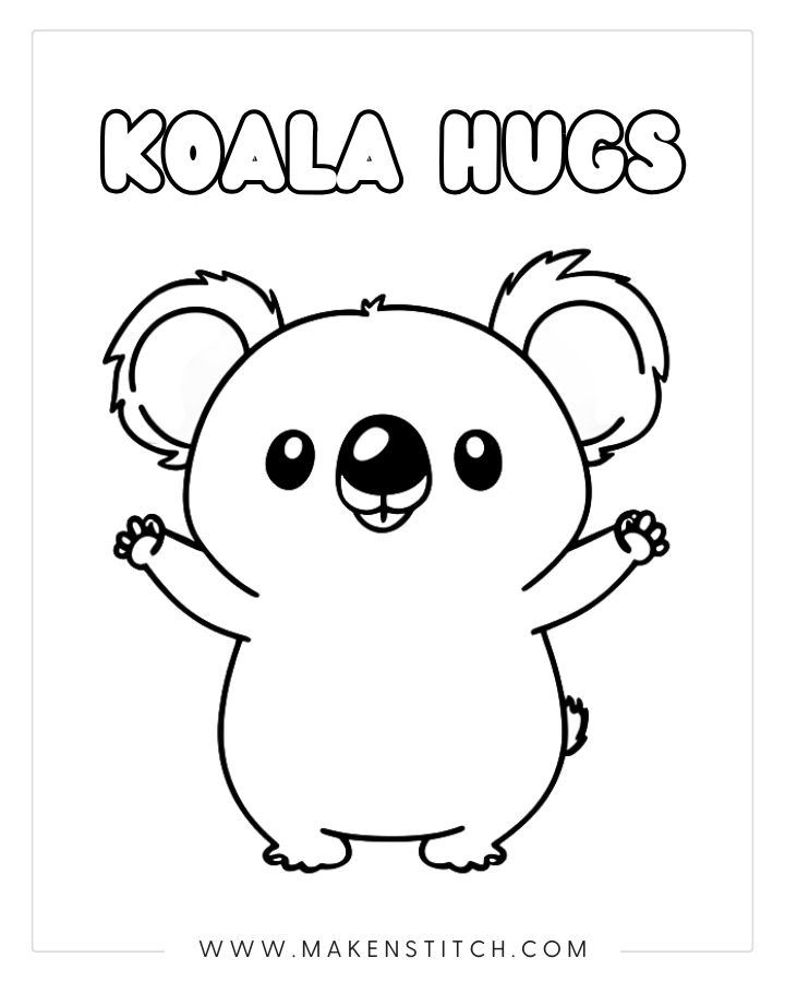 26 Koala Coloring Pages - Makenstitch