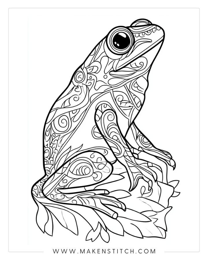 20 Frog Coloring Pages - Makenstitch