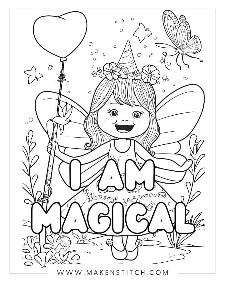 Fairy Coloring Pages - Makenstitch
