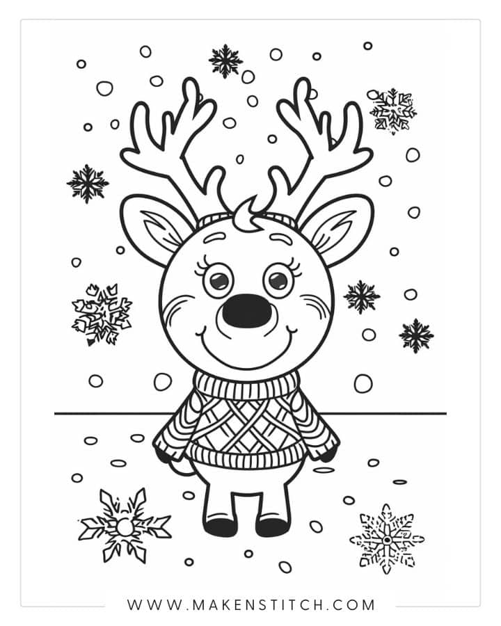 18 Reindeer Coloring Pages - Makenstitch