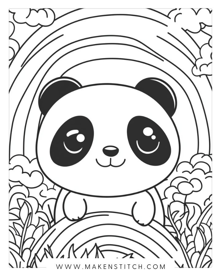 20 Panda Coloring Pages - Makenstitch