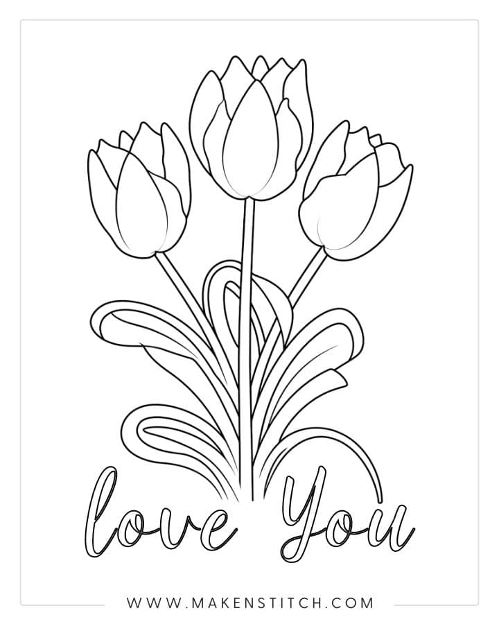Tulip Coloring Pages - Makenstitch