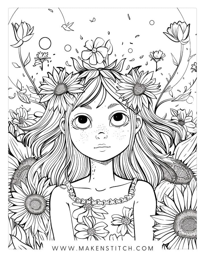 20 Sunflower Coloring Pages - Makenstitch