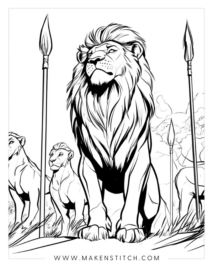 24 Lion Coloring Pages - Makenstitch