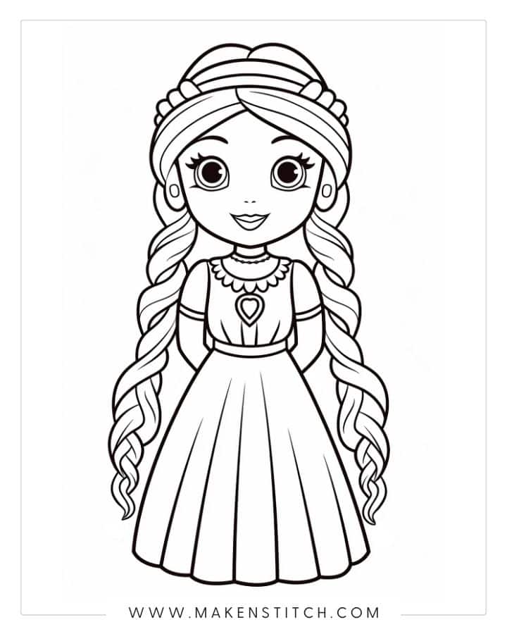 Princess Coloring Pages - Makenstitch