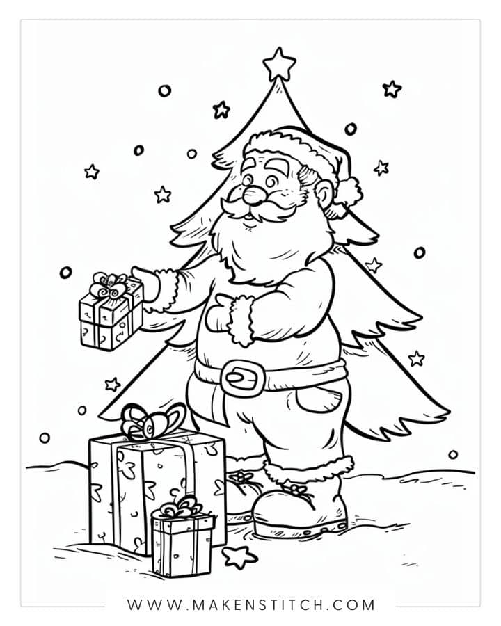 38 Santa Claus Coloring Pages - Makenstitch