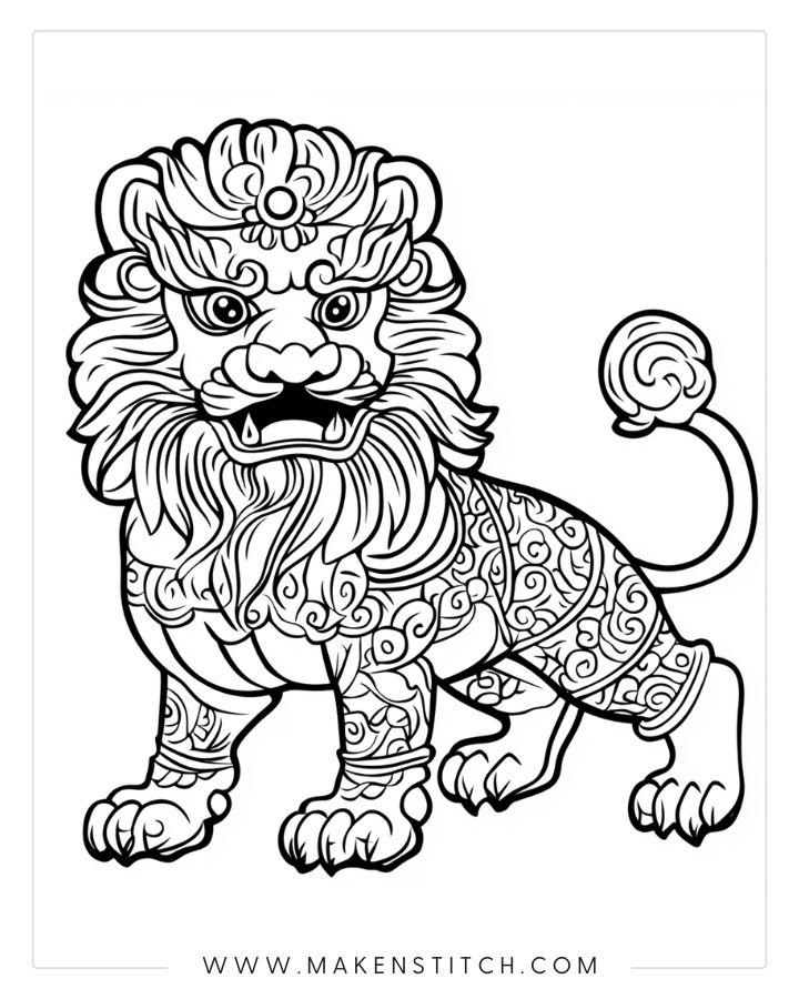 24 Lion Coloring Pages - Makenstitch
