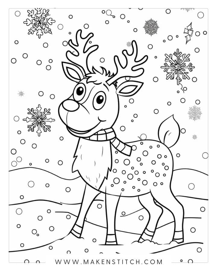 20 Christmas Animals Coloring Pages - Makenstitch