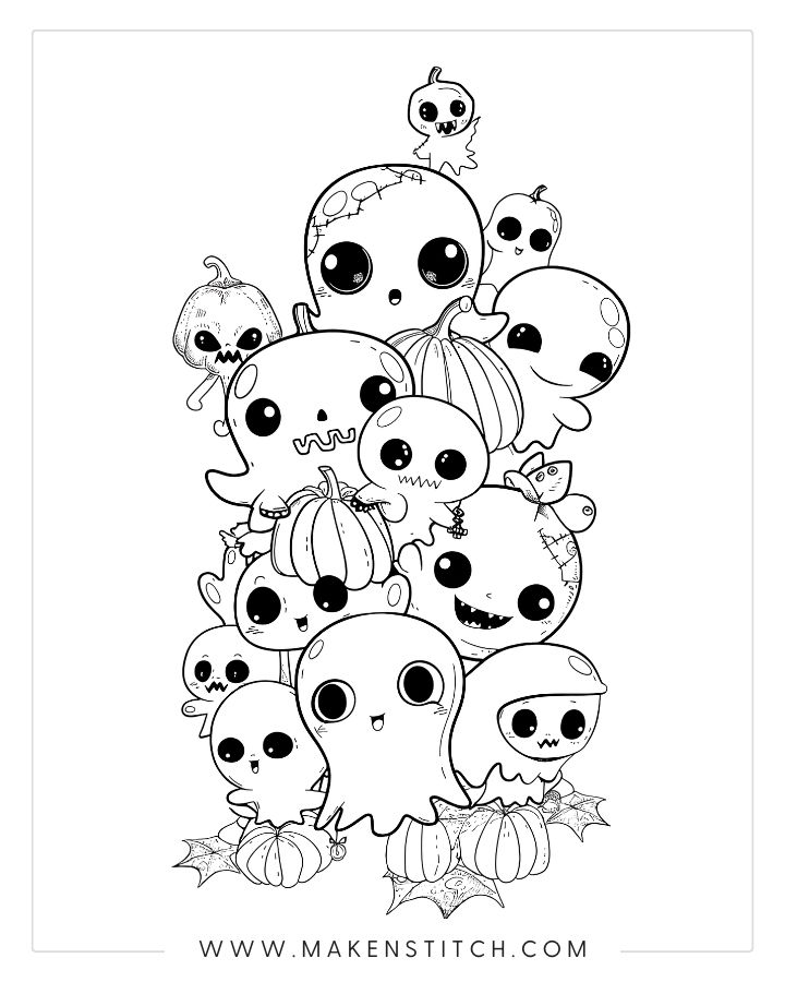 Ghost Coloring Pages - Makenstitch