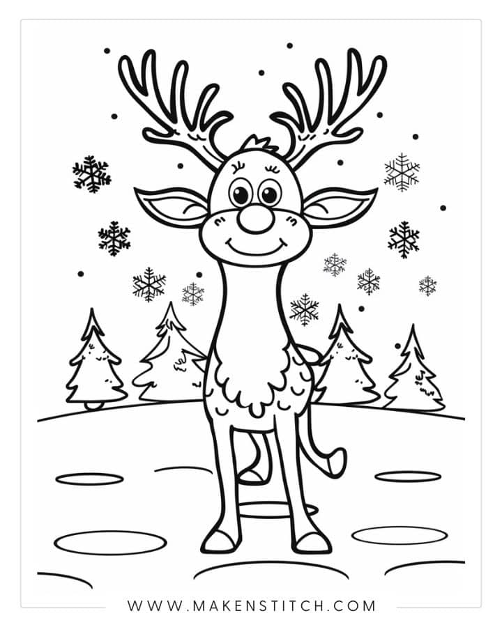 18 Reindeer Coloring Pages - Makenstitch