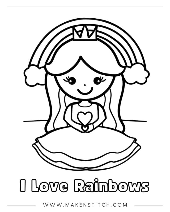 Rainbow Coloring Pages - Makenstitch