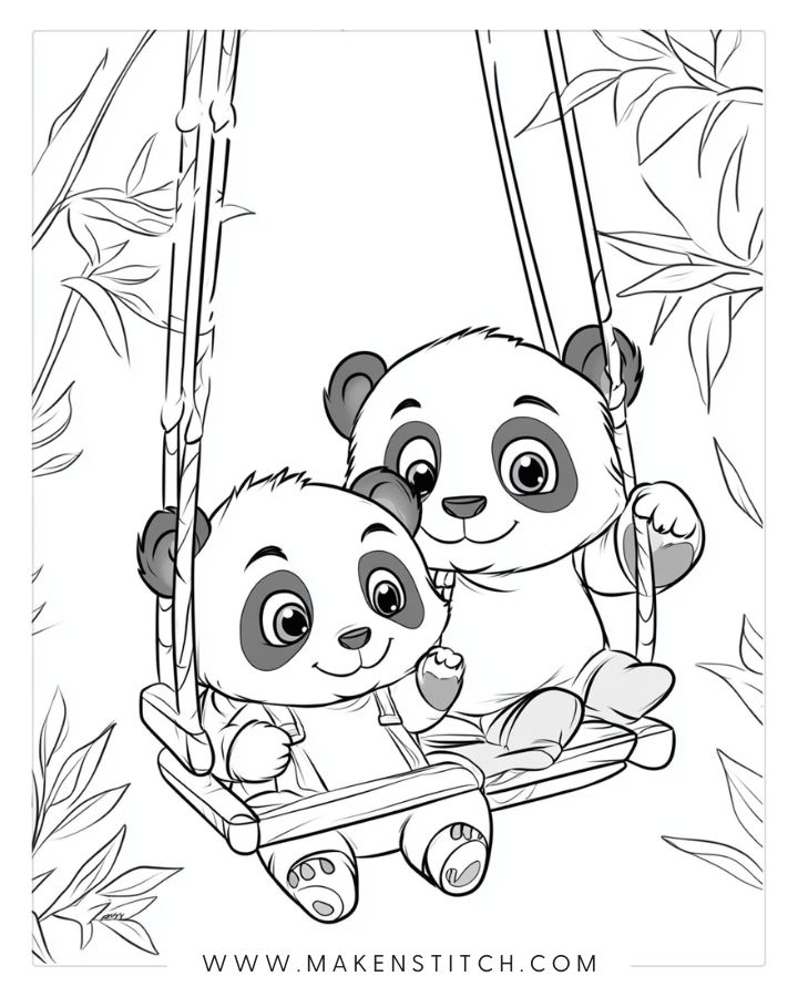 20 Panda Coloring Pages - Makenstitch