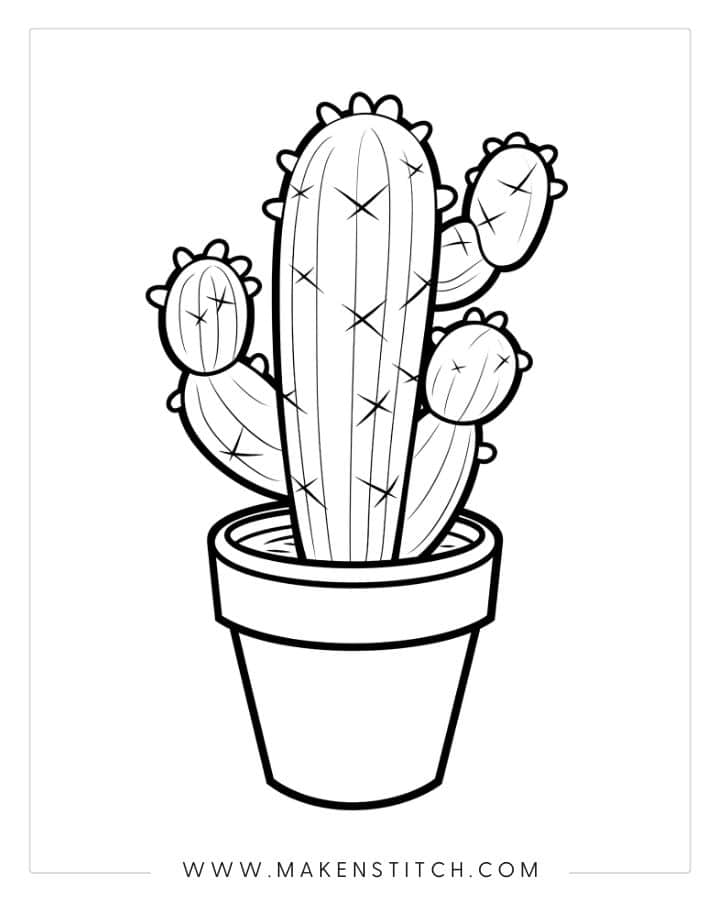 Cactus Coloring Pages - Makenstitch