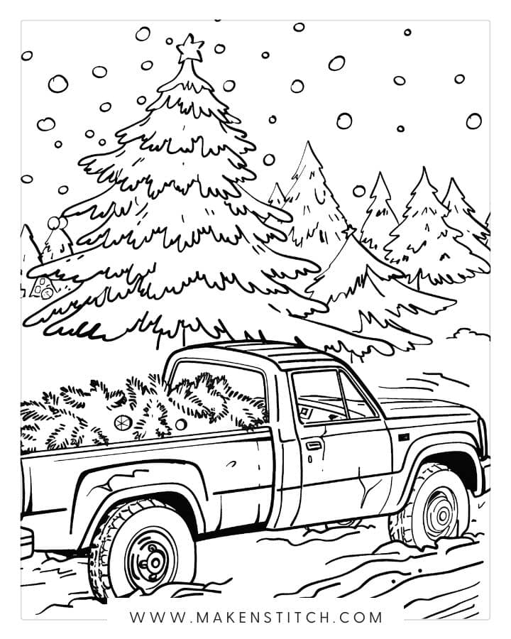 Christmas Tree Coloring Pages - Makenstitch
