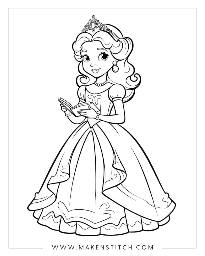 Princess Coloring Pages - Makenstitch