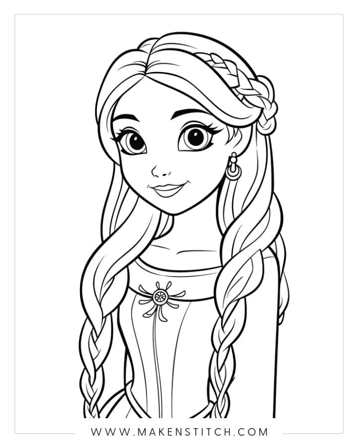 Princess Coloring Pages - Makenstitch