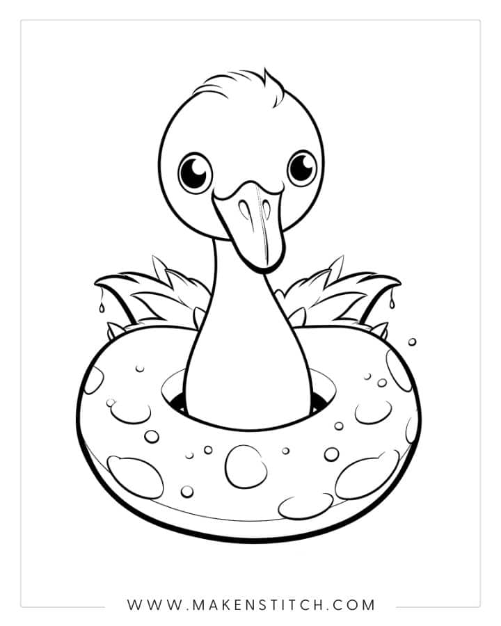 Flamingo Coloring Pages - Makenstitch