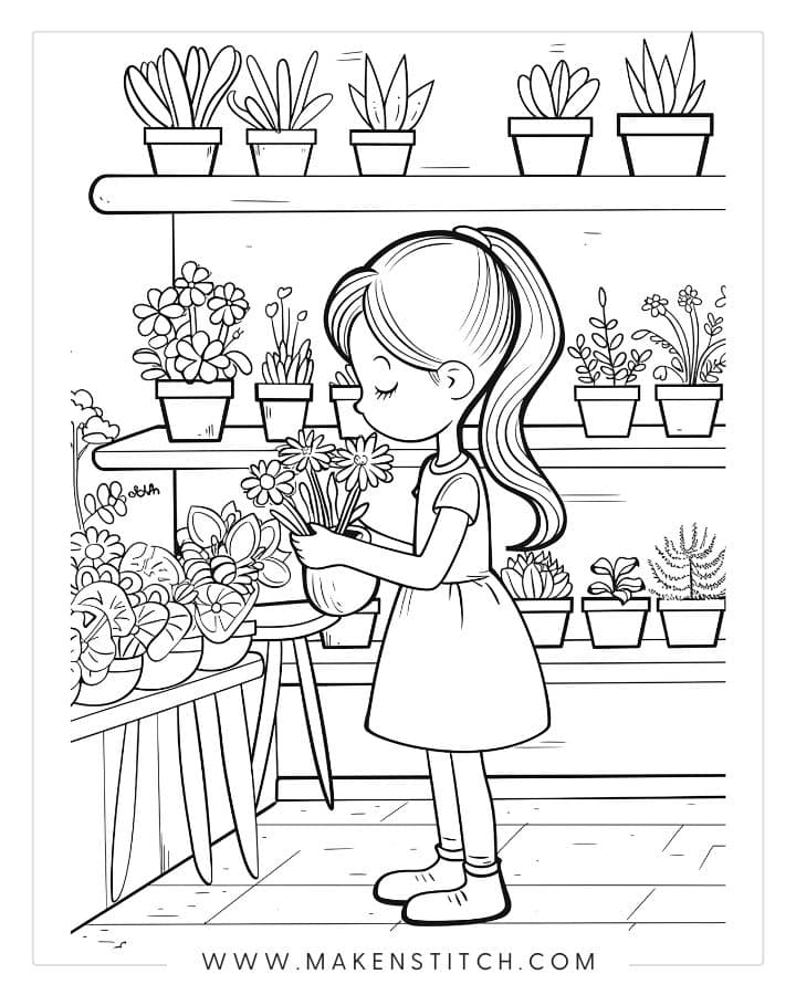 Flower Coloring Pages - Makenstitch