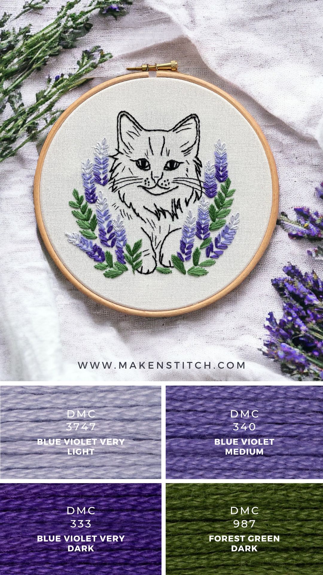 Blue Violet Color Palette for Embroidery - Makenstitch