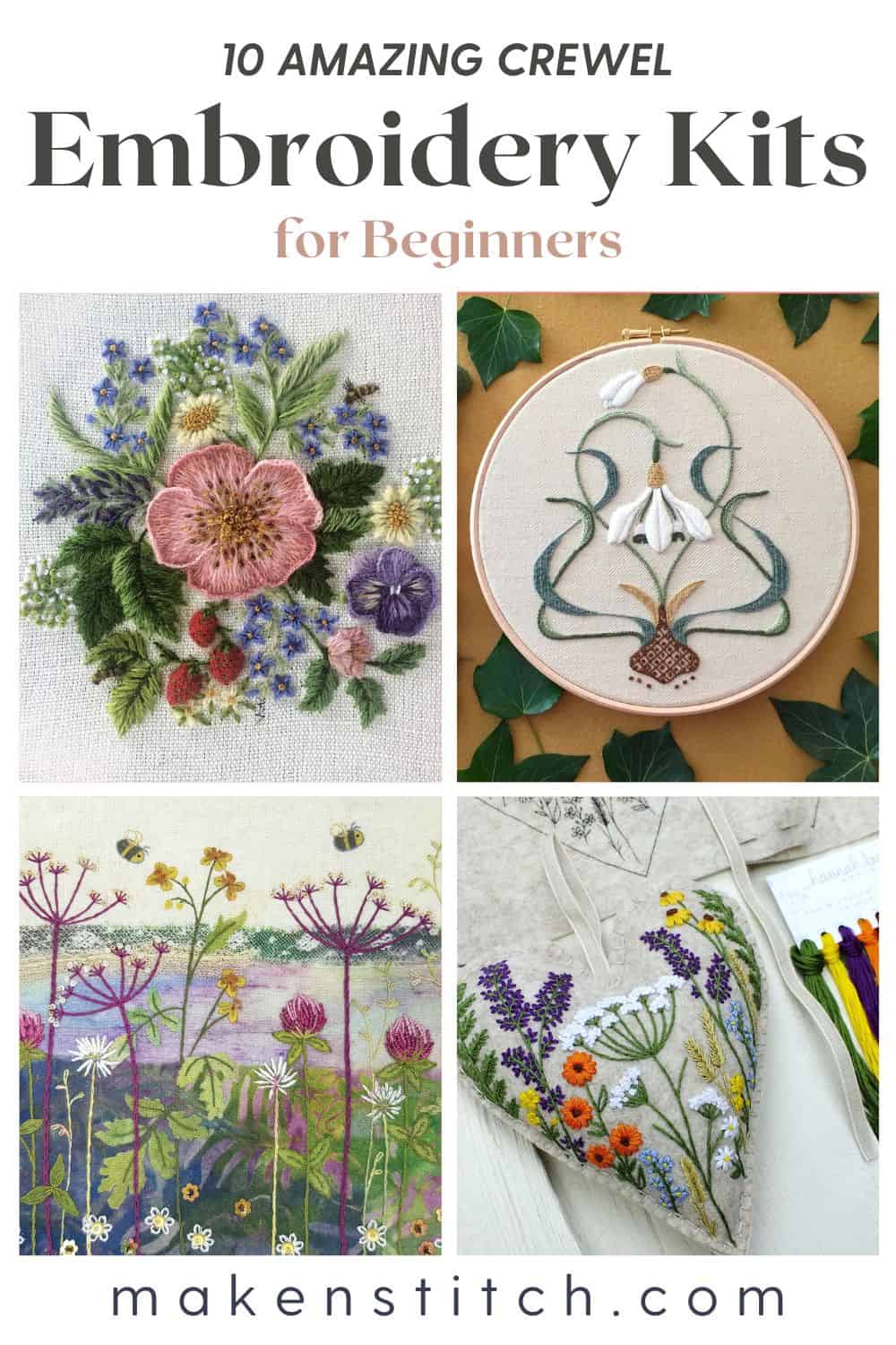 10 Crewel Embroidery Kits for Beginners - Makenstitch