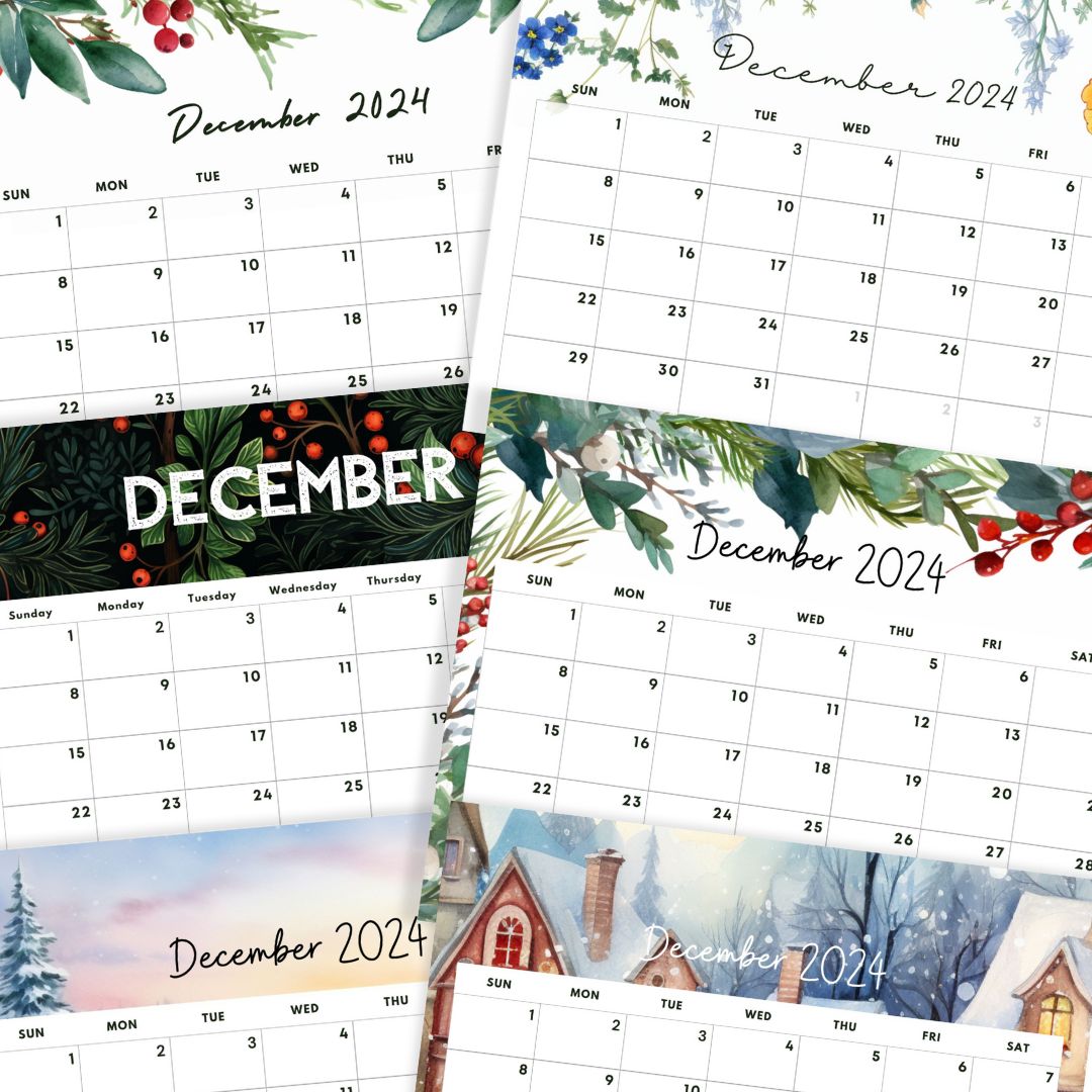 December 2024 Calendar Free Printable - Makenstitch