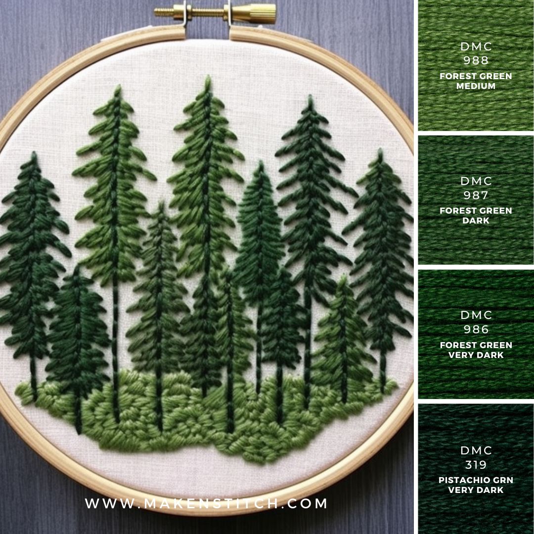 Forest Green Color Palette - Makenstitch