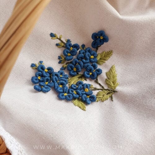 Forget Me Not Floral Embroidery - Makenstitch
