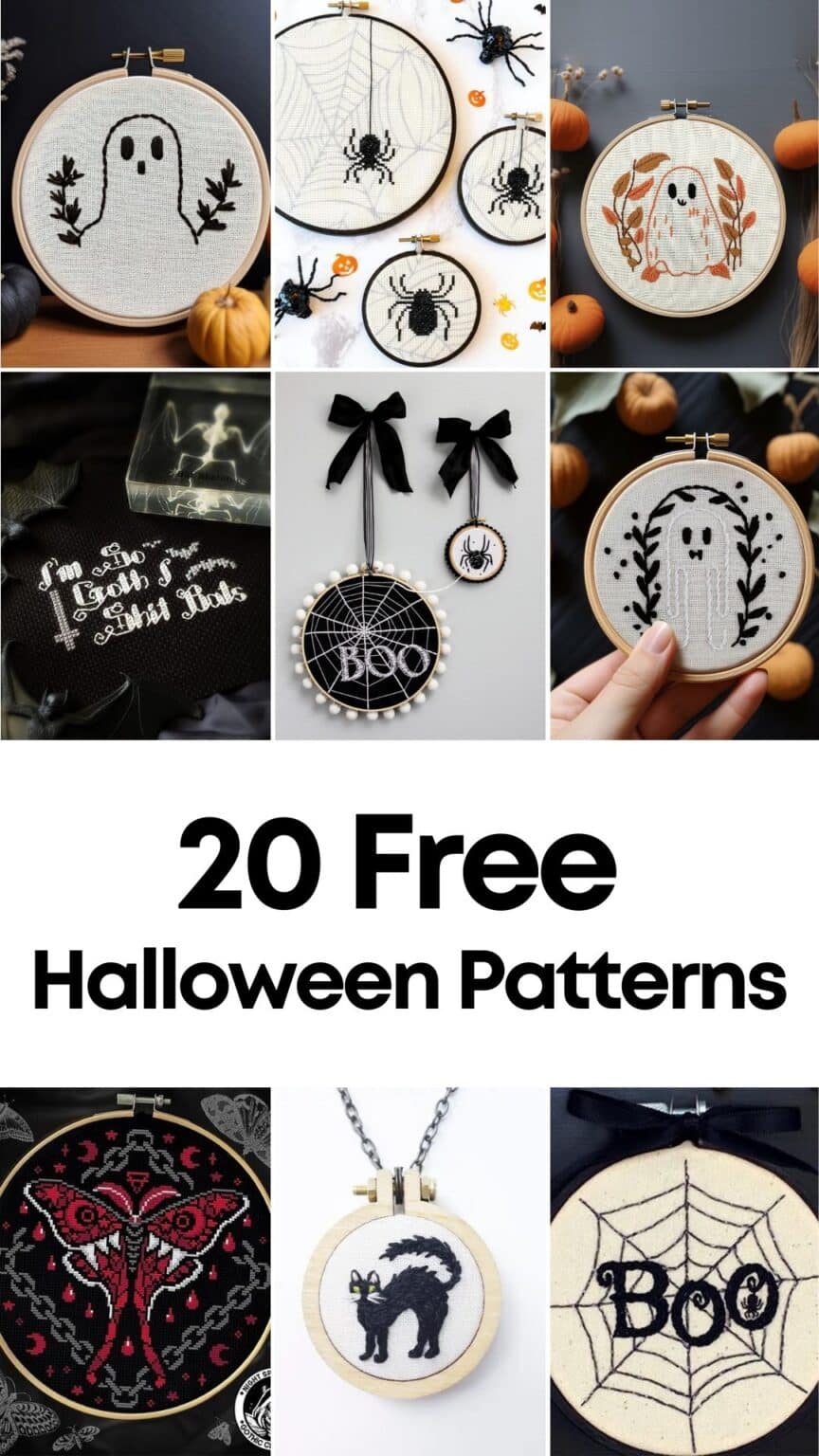 20 Free Halloween Embroidery Designs to Stitch This Season