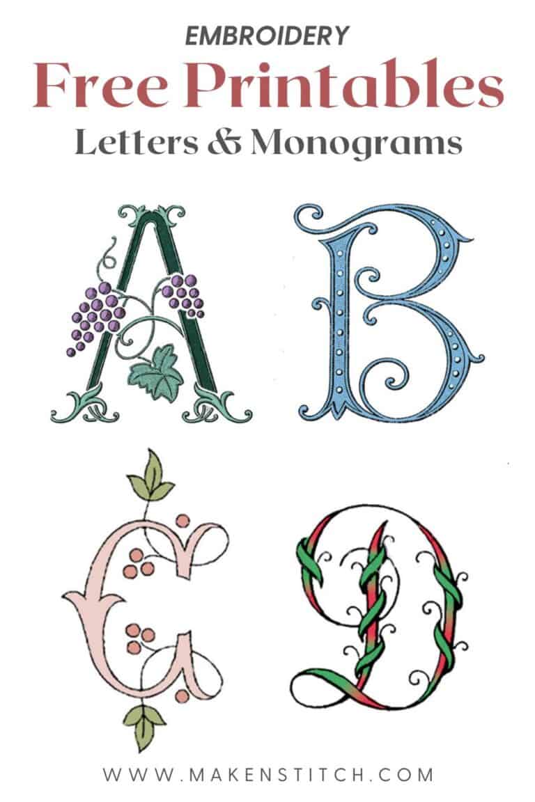 Free Printables Letters And Monograms - Makenstitch