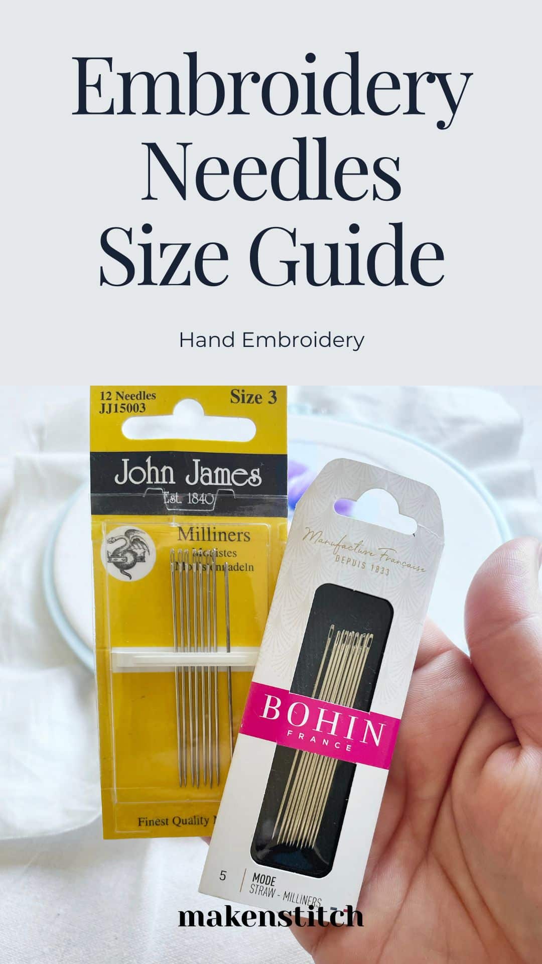 Hand Embroidery Needles Guide - Makenstitch