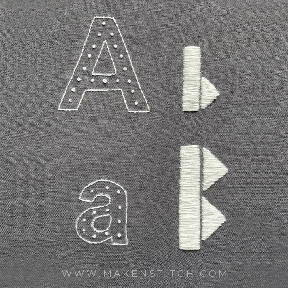 How To Embroider Letters: Stem & Satin Stitch - Makenstitch