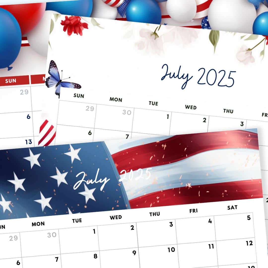 Free July 2025 Calendar Printables - Makenstitch