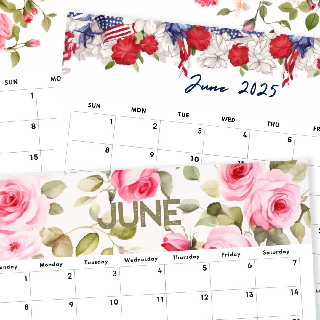 Free June 2025 Calendar Printables - Makenstitch