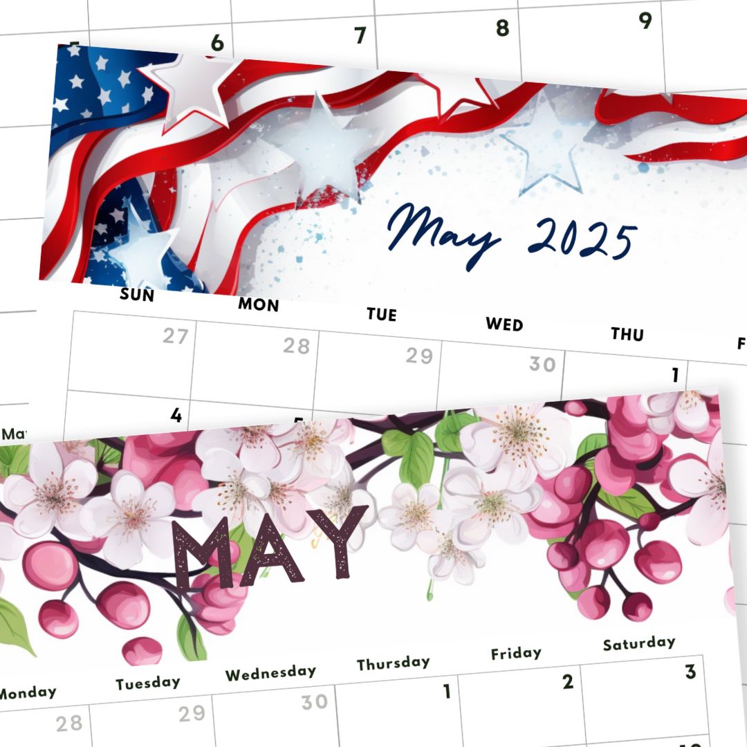 Free May 2025 Calendar Printables - Makenstitch