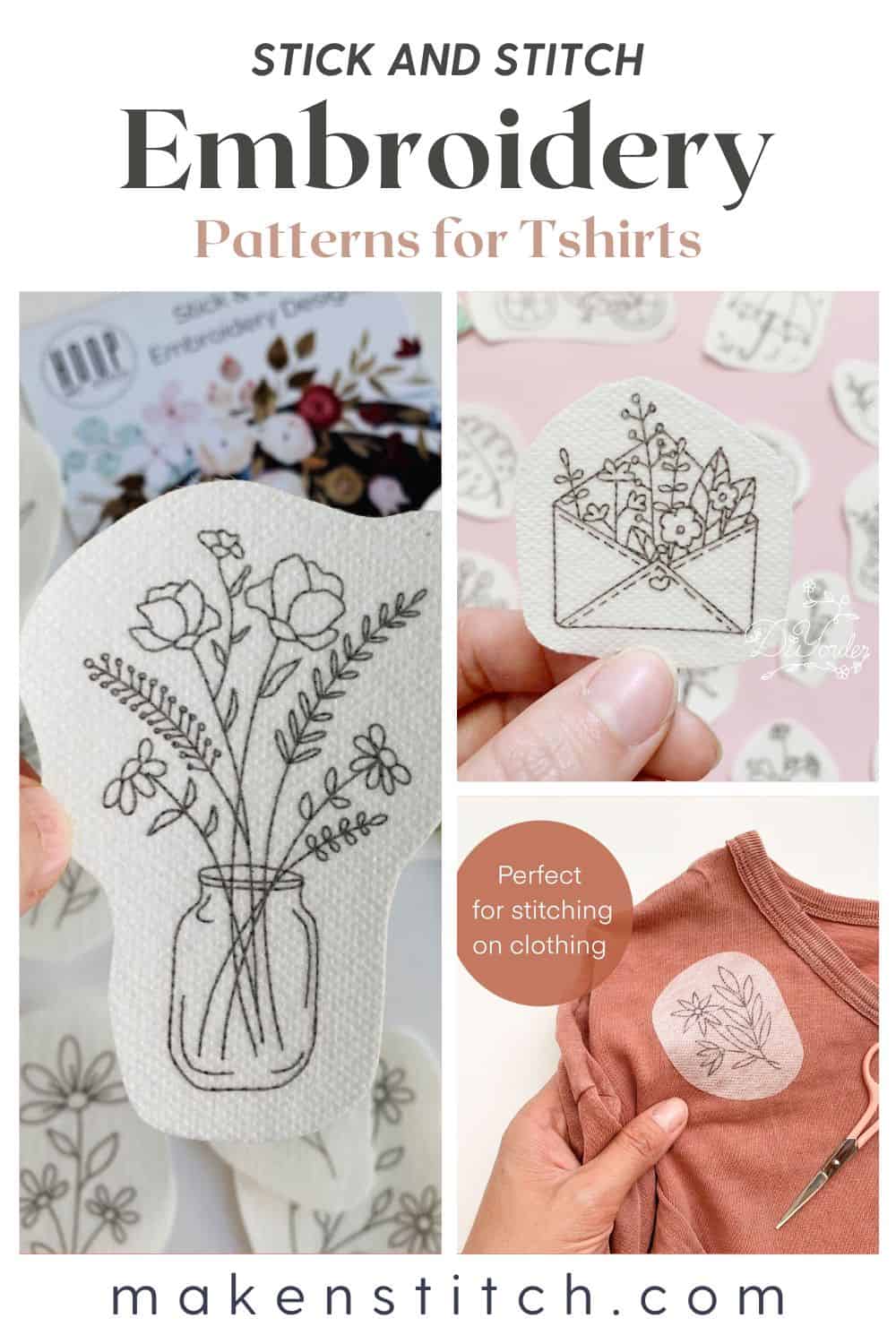 Stick and Stitch Embroidery Patterns for Tshirts - Makenstitch
