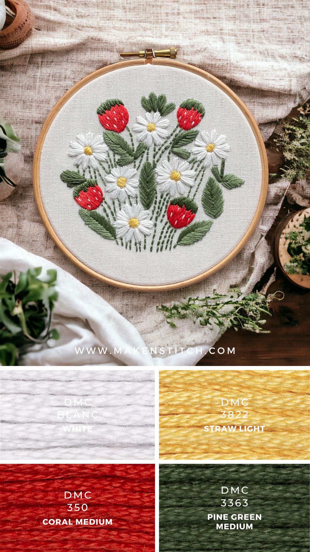 Strawberry Red Color Palette for Embroidery - Makenstitch