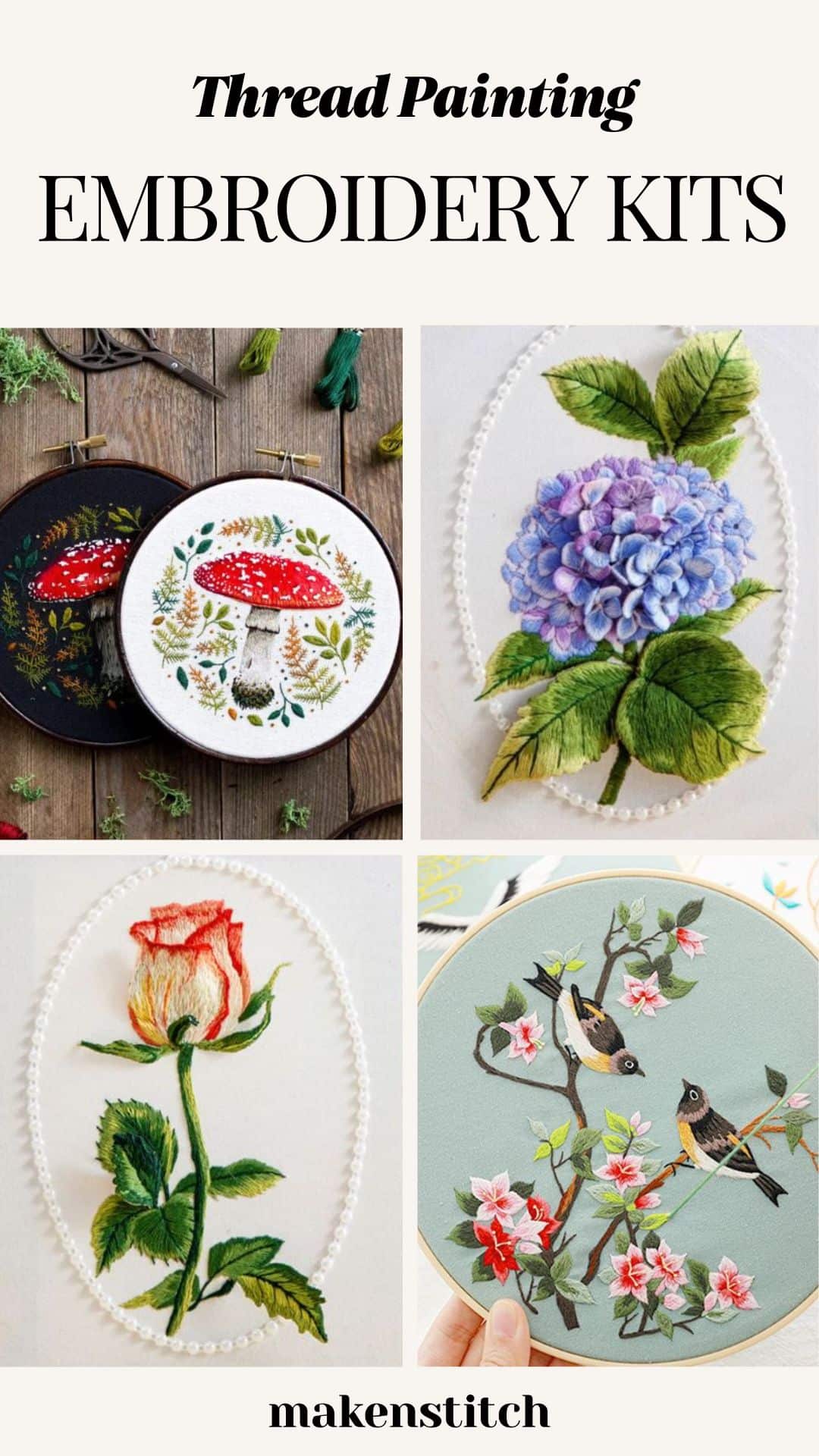 14 Thread Painting Embroidery Kits for All Skill Levels