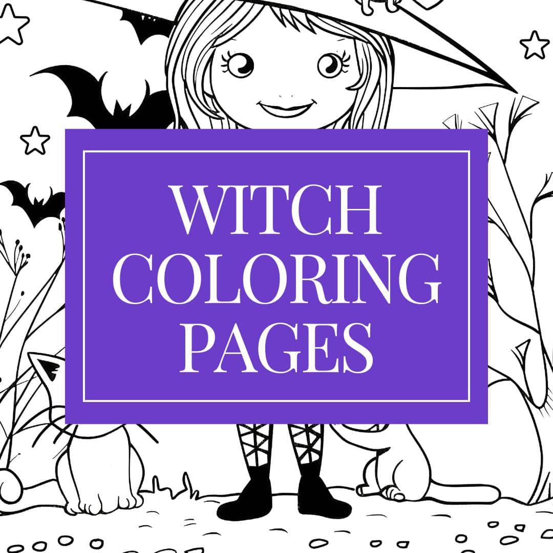 Witch Coloring Pages for Kids and Adults - Makenstitch